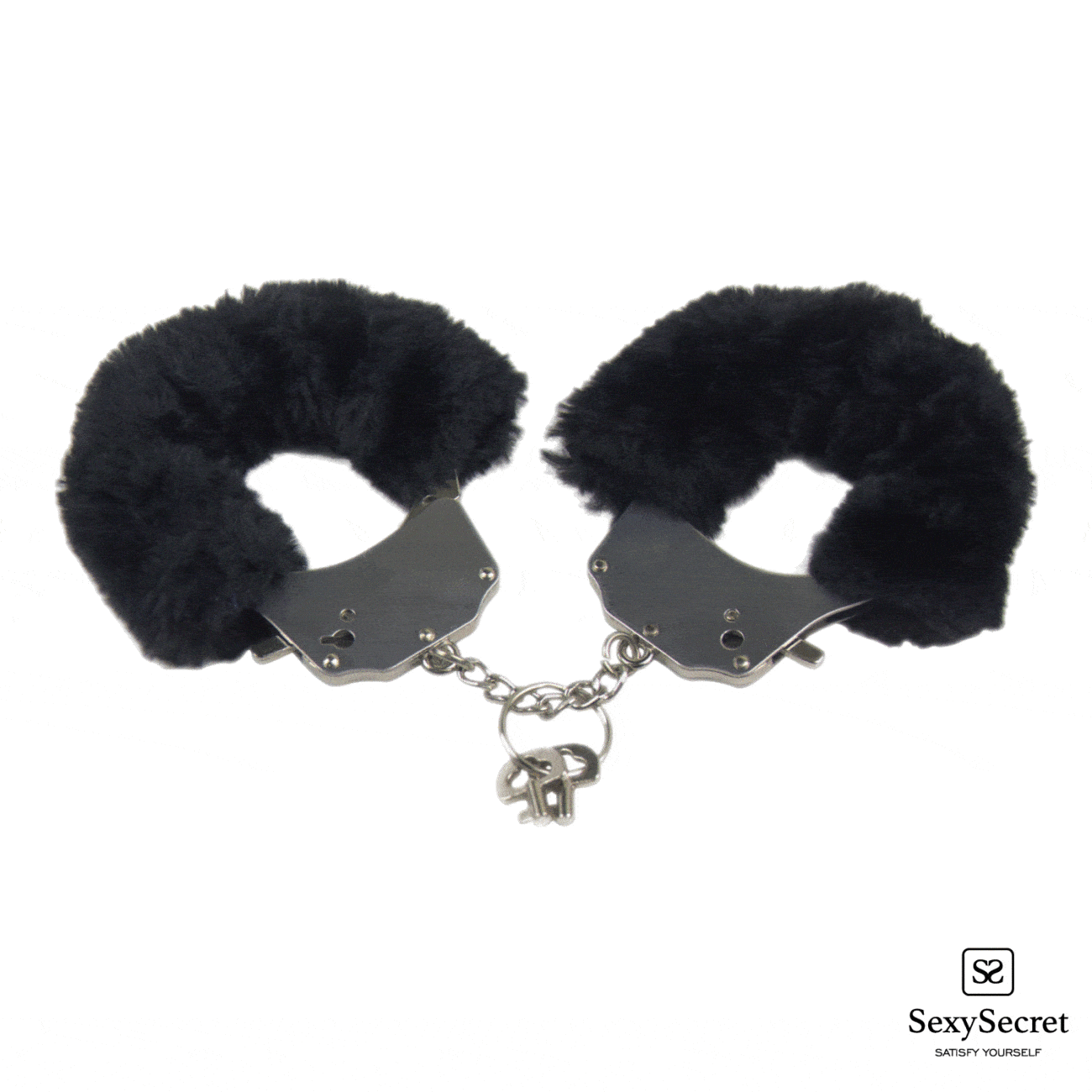 Roomfuns Black Furry Handcuffs Sexy Secret